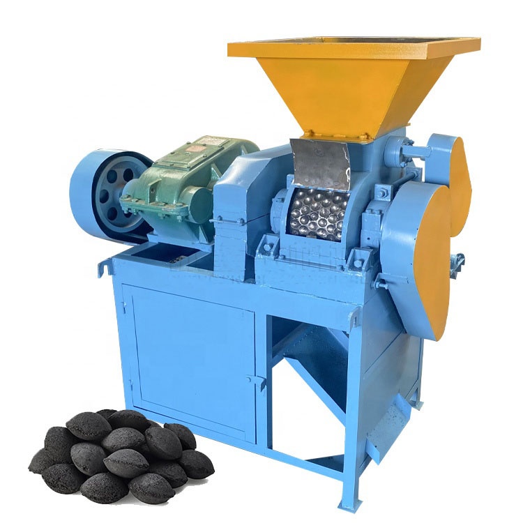 Rollers press coal charcoal ball briquettes making machine for sale