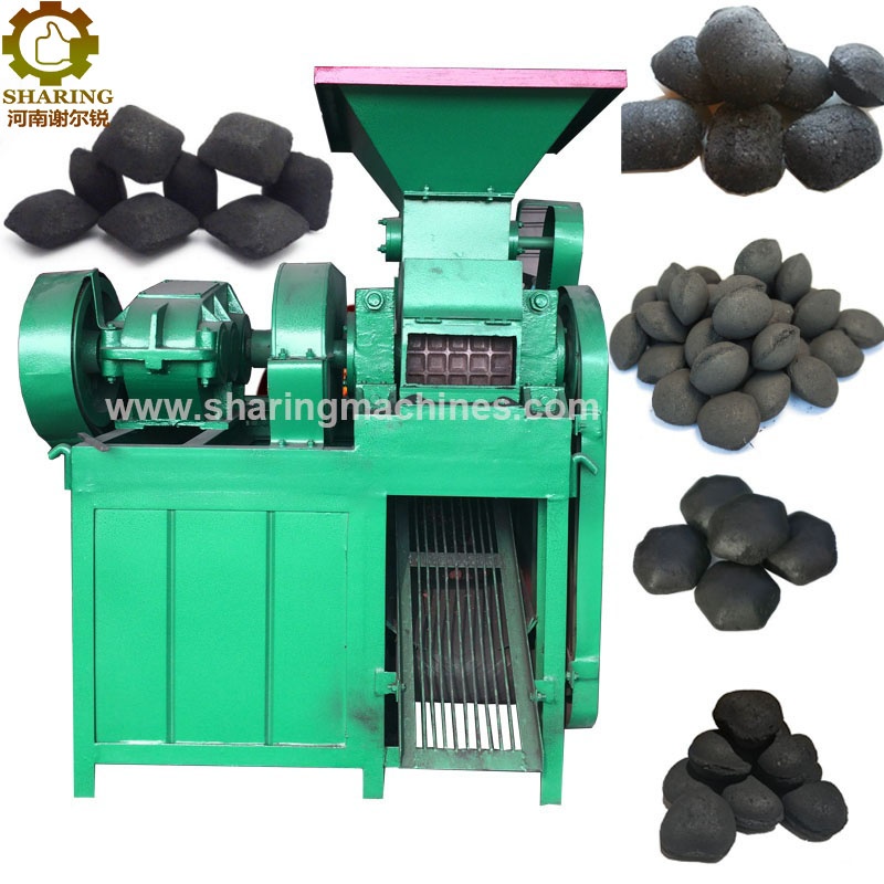 Rollers press coal charcoal ball briquettes making machine for sale